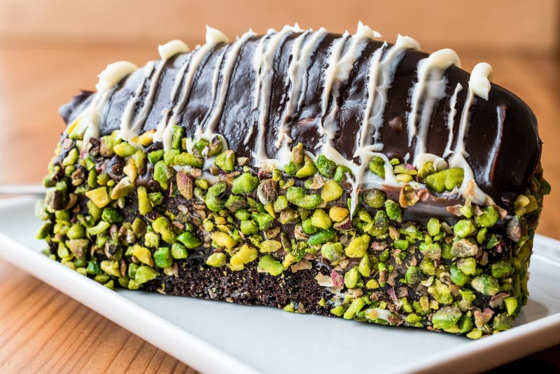 Malaga Dessert / Chocolate Eclairs with Peanut and Banana Stock Image ...