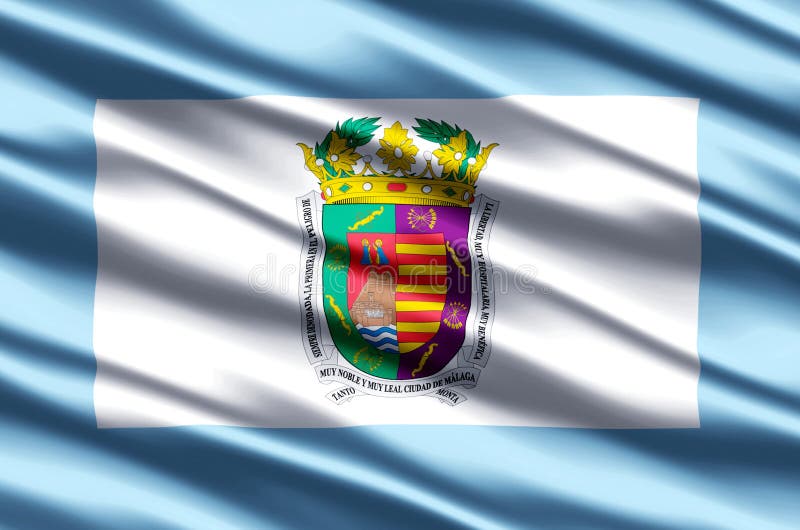 Malaga Realistic Flag Illustration. Stock Illustration - Illustration ...