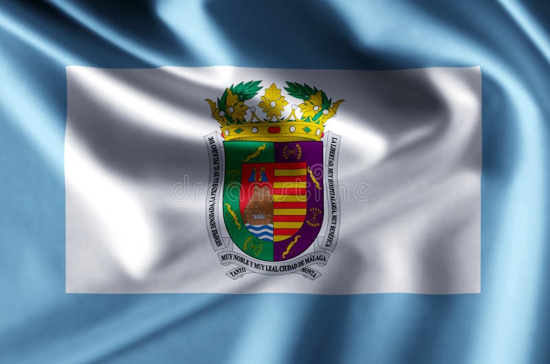 Malaga Realistic Flag Illustration. Stock Illustration - Illustration ...