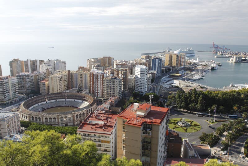 Malaga scenery stock image. Image of city, architeture - 16319623