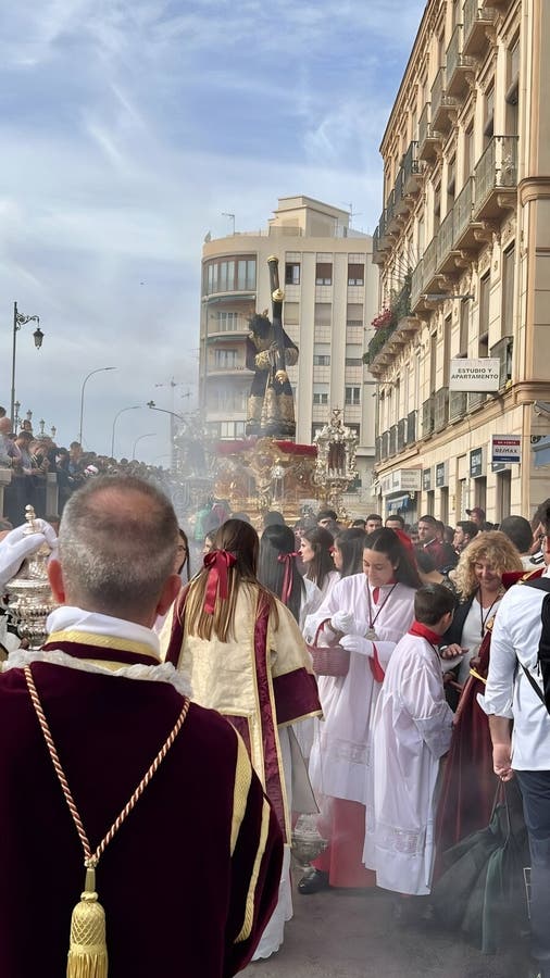 Malaga, Spain - 06 April, 2023: Procession Celebrating Holy Week in ...