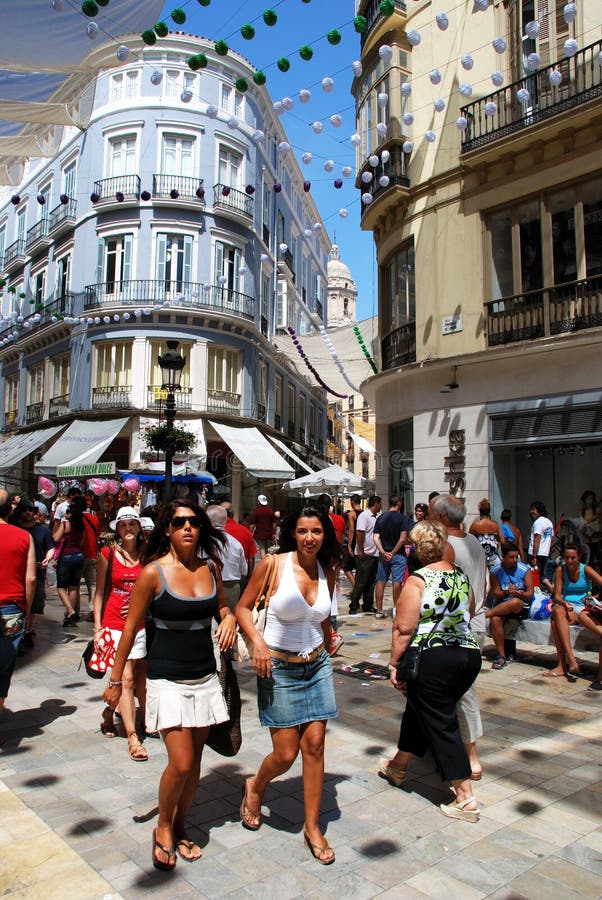 Calle Larios during the Malaga Fair, Malaga, Spain. Editorial Stock ...