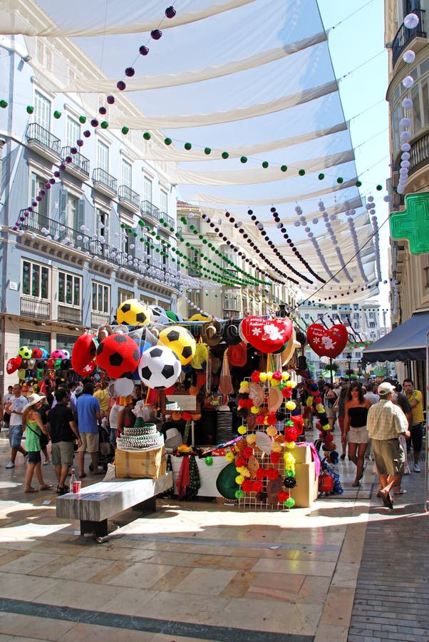 Calle Larios during the Malaga Fair, Malaga, Spain. Editorial Stock ...
