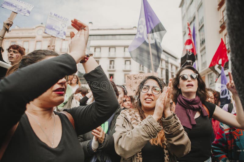 MALAGA, SPAIN - MARCH 8, 2018: Thousands of Women Take Part in the ... MALAGA, SPAIN - MARCH 8, 2018: Thousands of Women Take Part in the ...
