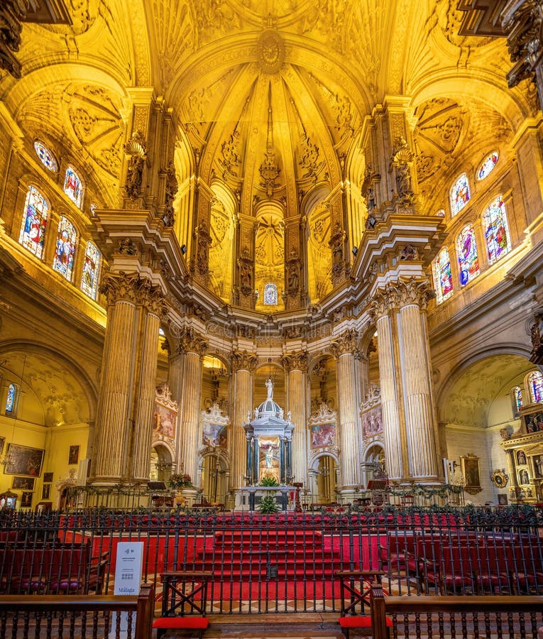 Main Chapel of Malaga Cathedral - Malaga, Andalusia, Spain Editorial ...