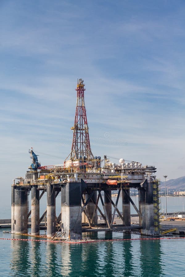 Malaga Spain Oil Platform stock photo. Image of industry - 83878996