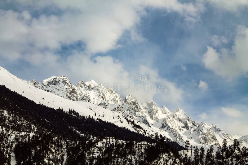 Snow Mountains Malam Jabba and Kalam Swat Scenery Landscape Stock Photo ...