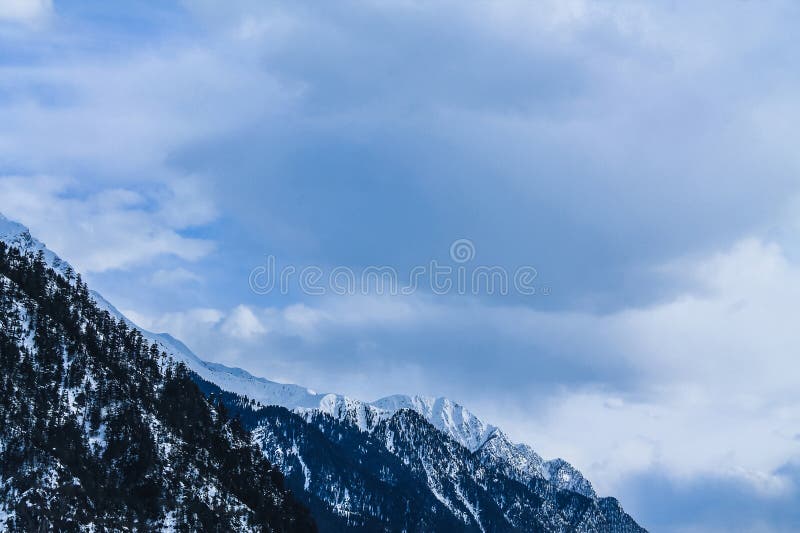 Snow Mountains Malam Jabba and Kalam Swat Scenery Landscape Stock Photo ...