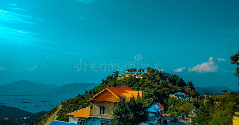 Mountains Top View in North Pakistan, Blue Sky Hill Station Stock Image ...