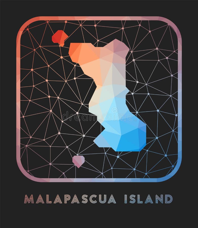 Map of Malapascua Island with Beautiful Gradients. Stock Vector ...