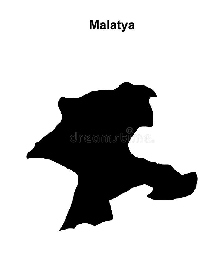 Malatya outline map stock vector. Illustration of vector - 360686719