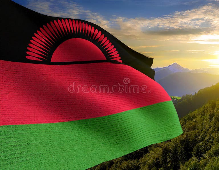 Malawi Flag Waving on the Wind Stock Illustration - Illustration of ...