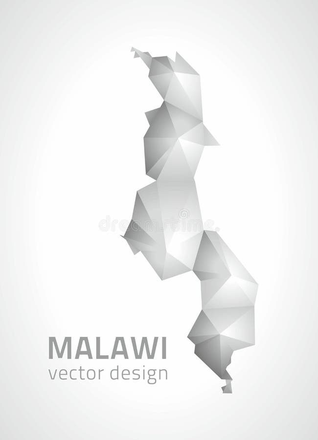 Malawi Vector Map With Flag Inside Isolated On A White Background