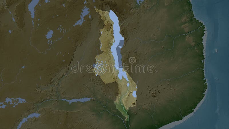 Malawi highlighted. Pale stock illustration. Illustration of nature ...