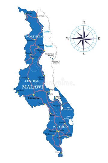 Malawi Road Map Stock Illustrations – 91 Malawi Road Map Stock ...