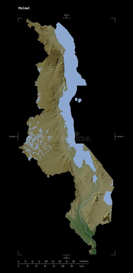 Malawi Shape on Black. Pale Stock Illustration - Illustration of solid ...