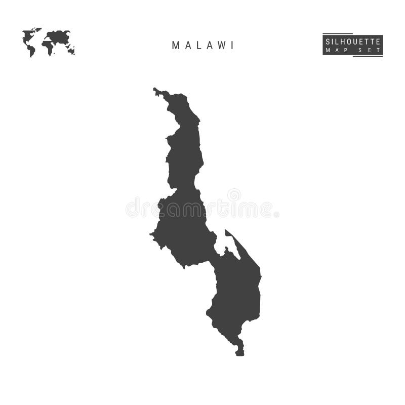 Malawi Vector Map Isolated on White Background. High-Detailed Black ...