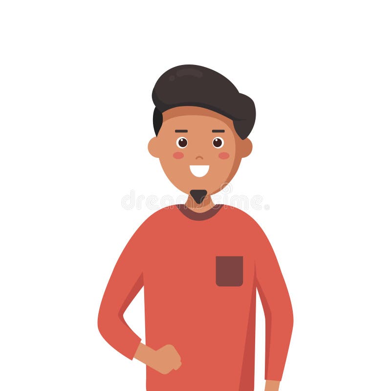 Malay Man Smiling Happy and Friendly Stock Illustration - Illustration ...