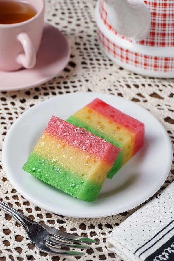 Malay Sweet Dessert Kuih Ubi Lapis Stock Photo - Image of kuih, merah ...