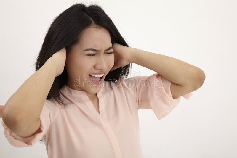 Shouting stock photo. Image of girl, emotion, covering - 105794362