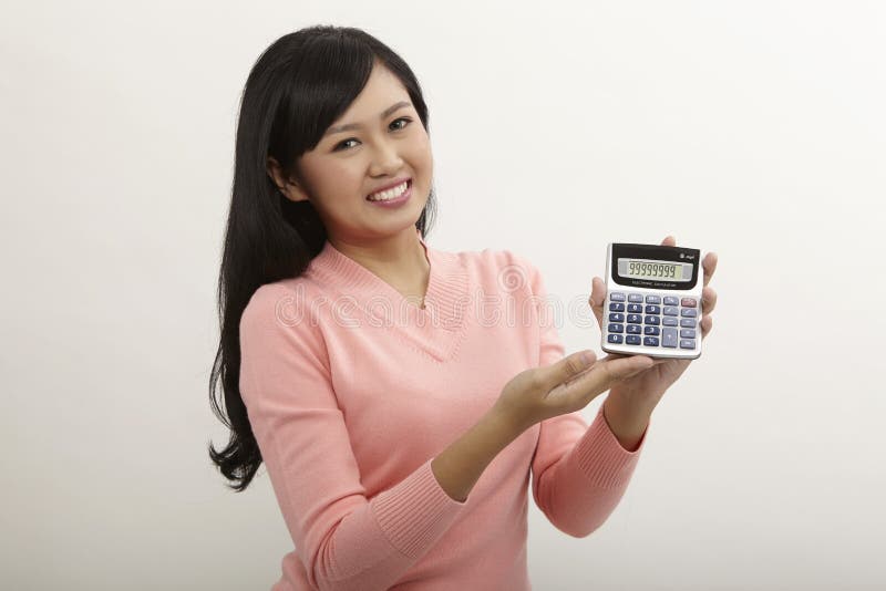 Calculator stock image. Image of beautiful, lady, good - 105782507