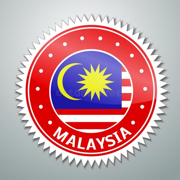 Malayan flag label stock illustration. Illustration of stamp - 32045141