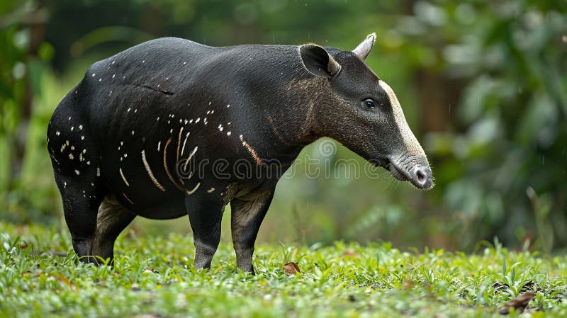 The Malayan Tapir Tapirus Indicus . Generative Ai Stock Illustration ...