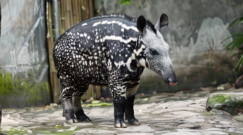 Malayan Tapir. Wildlife Animal Stock Illustration - Illustration of ...