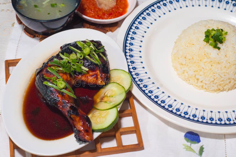 Malaysia Chicken Rice Set stock image. Image of delicious - 176118257