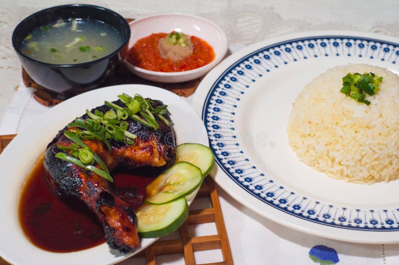 Malaysia Chicken Rice Set stock image. Image of journey - 176118413