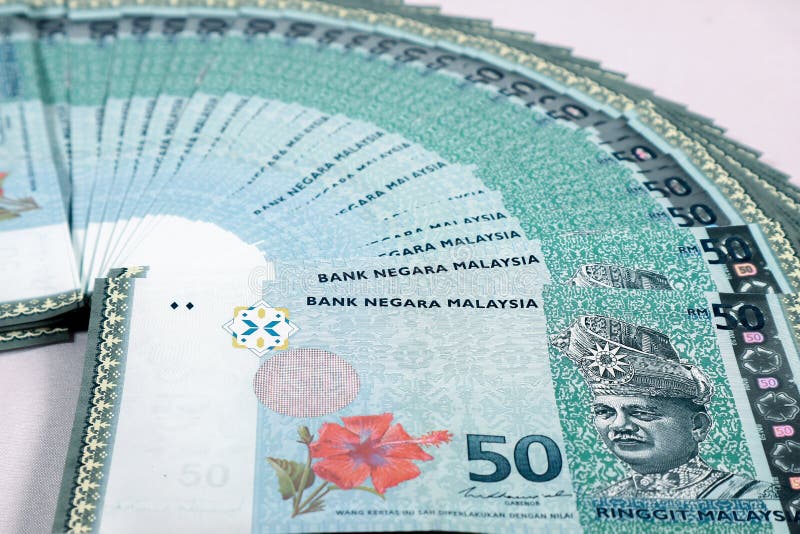 Malaysia Currency MYR: Stack of Ringgit Malaysia Bank Note. Stock Image ...