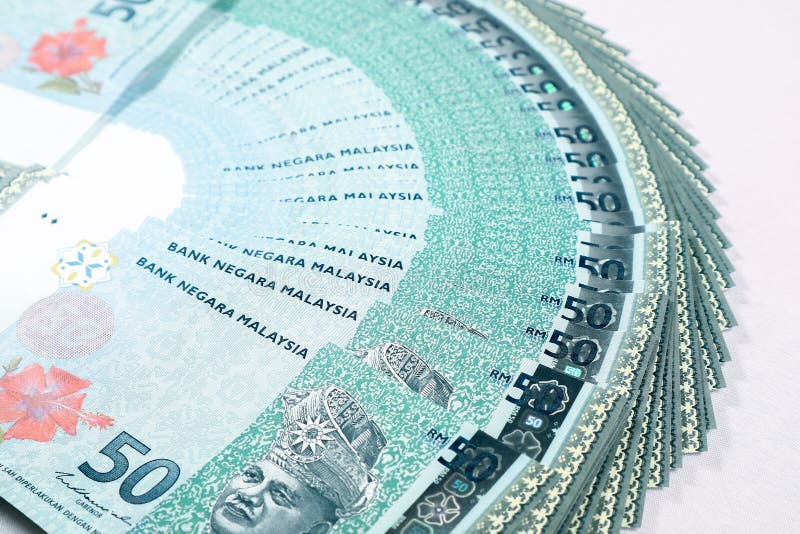 Malaysia Currency MYR: Stack of Ringgit Malaysia Bank Note. Stock Photo ...