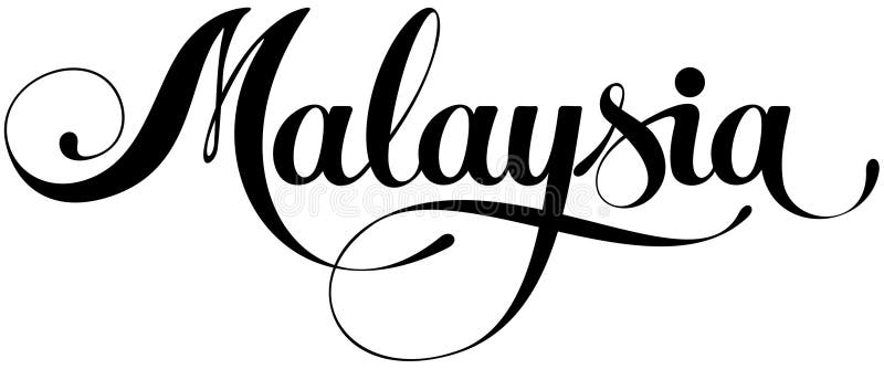 Malaysia - Custom Calligraphy Text Stock Vector - Illustration of lines ...