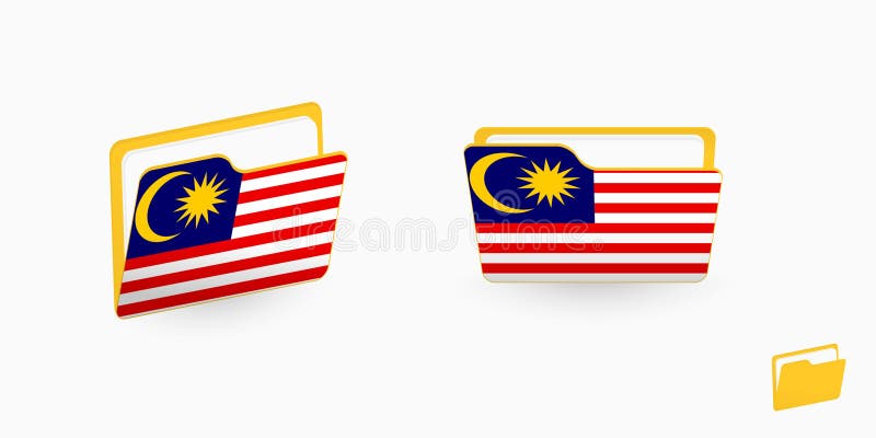Malaysia Flag on Two Type of Folder Icon Stock Vector - Illustration of ...