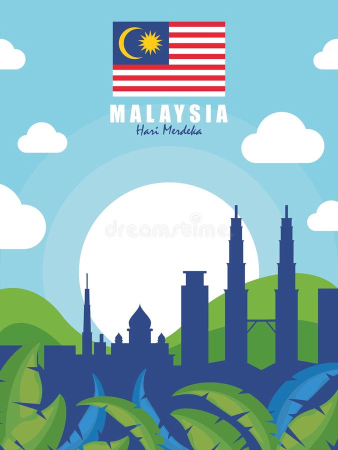 Malaysia Hari Merdeka Poster Stock Vector - Illustration of asian ...