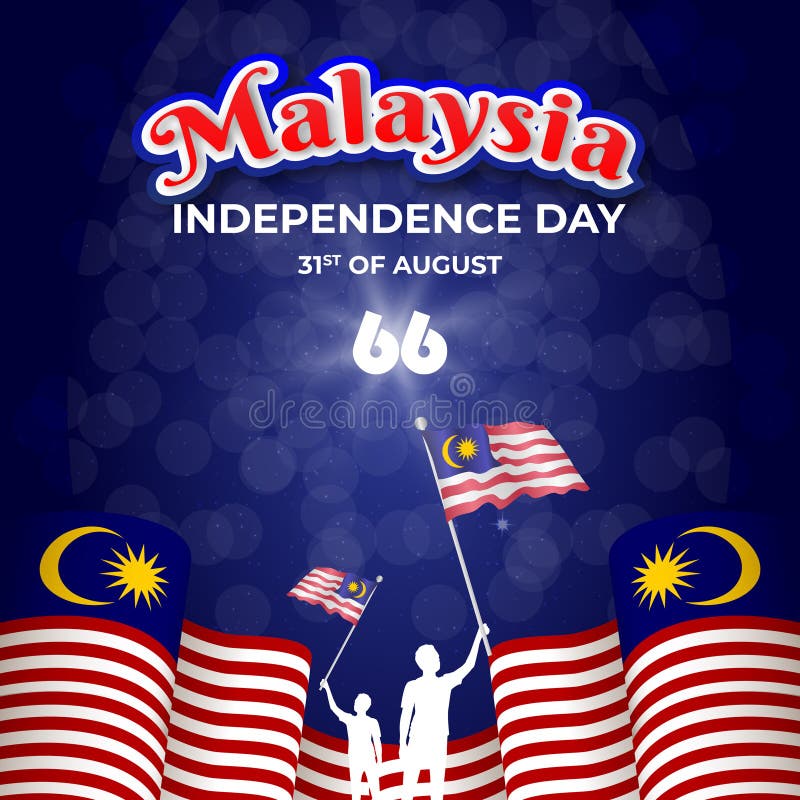 Malaysia Independence Day 66th of August Banner with Abstract Gradient ...