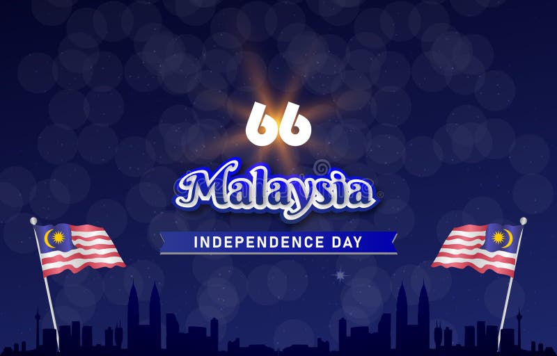 Malaysia Independence Day 66th of August Banner with Abstract Gradient ...