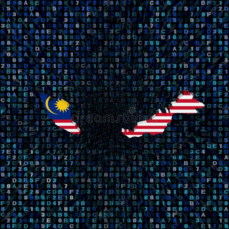 Malaysia Map Flag on Hex Code Illustration Stock Illustration ...