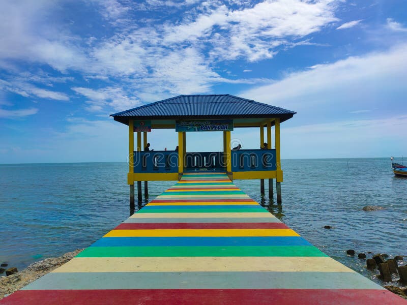A Unique Rest Hut Was Built Along the Beach Editorial Photo - Image of ...