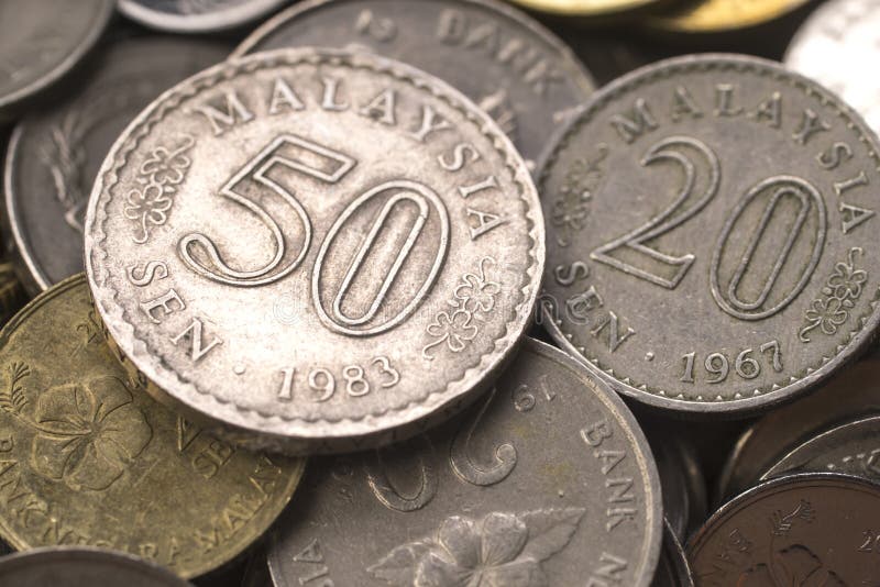 Malaysia Old Coin Collection Stock Image - Image of 50cents, 1983: ...