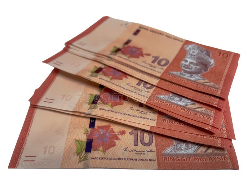 Malaysia Ringgit Currency in the Form of 10 Ringgit Notes. Stock ...