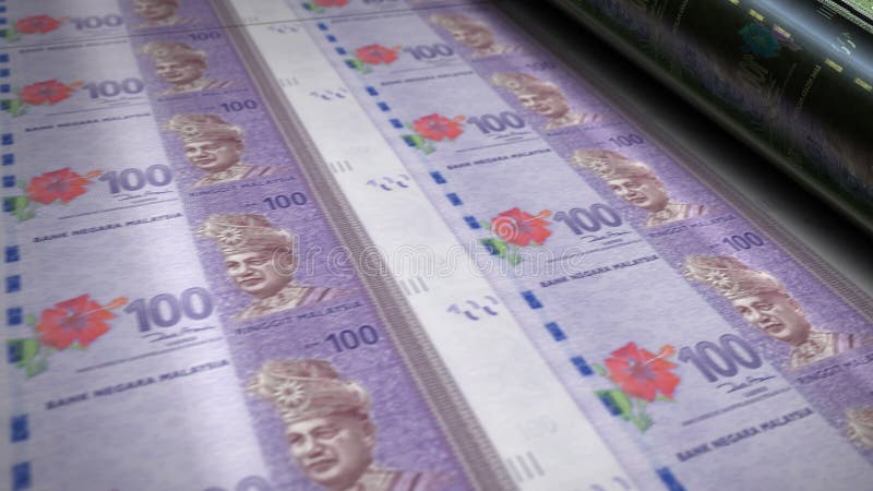 Malaysia Ringgit Money Banknotes Printing Seamless Loop Stock Footage ...