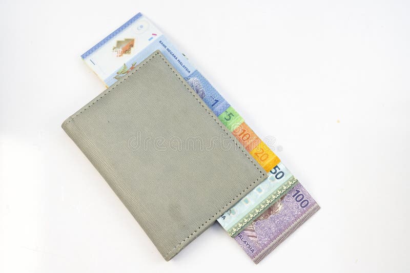 Malaysia Ringgit (MYR) RM100, RM50, RM20, RM10, RM5, RM1 in a Wallet ...