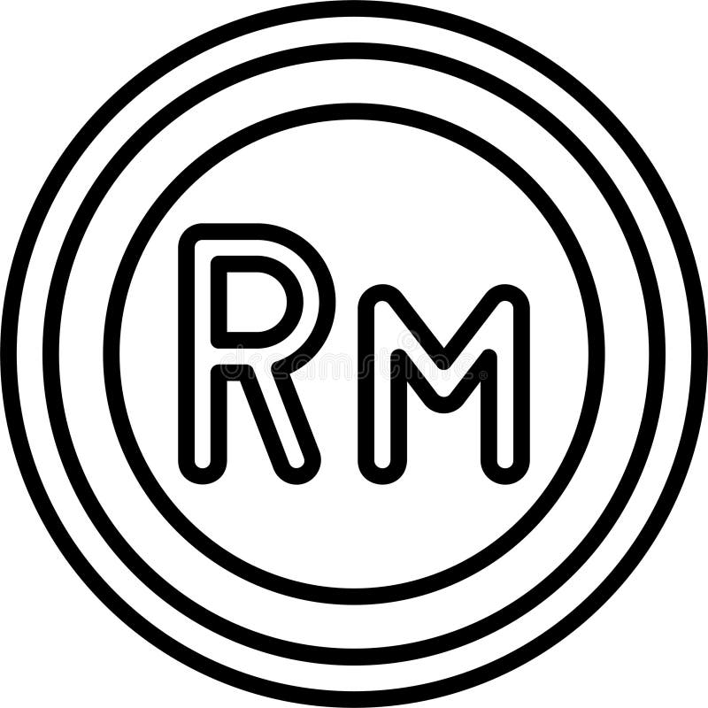 Malaysia Ringgit Symbol Outline Vector Icon Stock Vector - Illustration ...