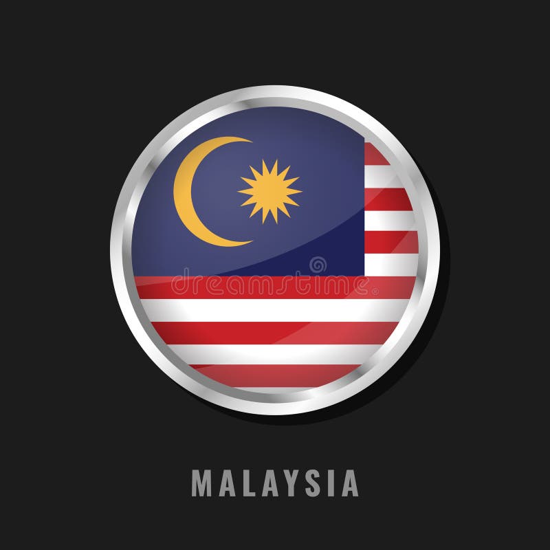 Malaysia Round Framed National Flag. Circular Glossy Flag of Malaysia ...