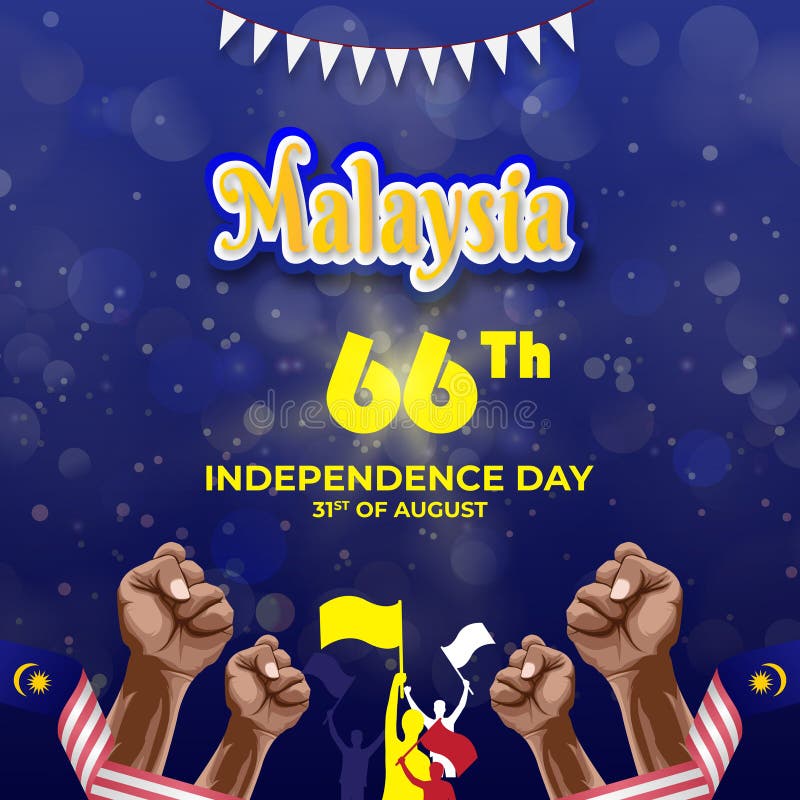 Malaysia 66th Independence Day 31th of August Banner with Abstract ...