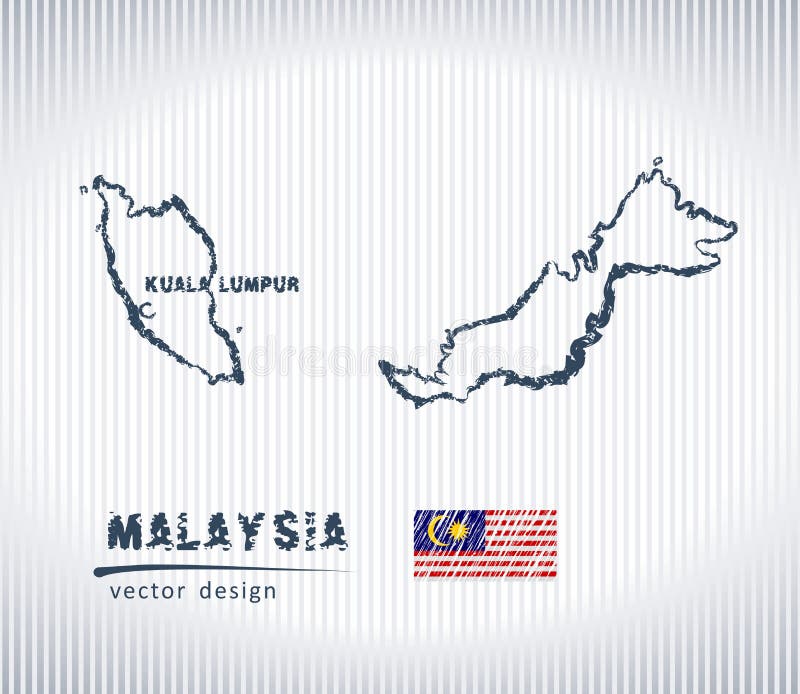 Malaysia Vector Chalk Drawing Map Isolated on a White Background Stock ... Malaysia Vector Chalk Drawing Map Isolated on a White Background Stock ...
