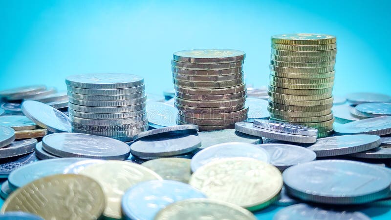 Malaysian Coin Stacking and Distribution Stock Photo - Image of circle ...