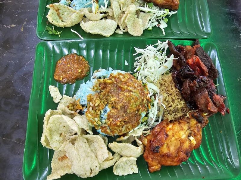 Malaysian Cuisine Nasi Kerabu Stock Photo - Image of food, cuisine ...
