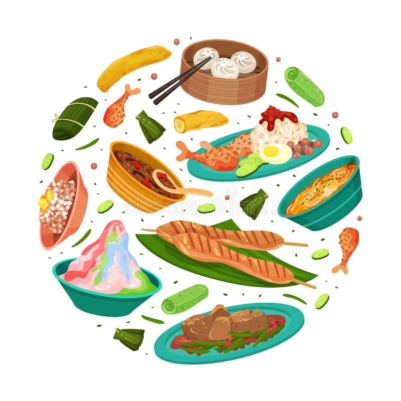 Malaysian Food Template Stock Illustrations – 172 Malaysian Food ...